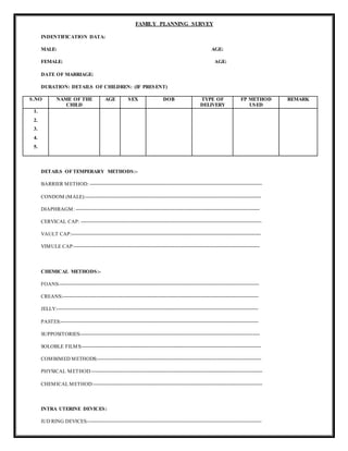 Family planning survey | PDF