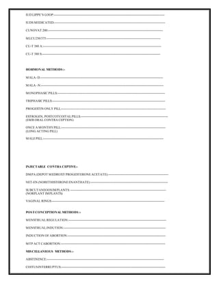 Family planning survey | PDF