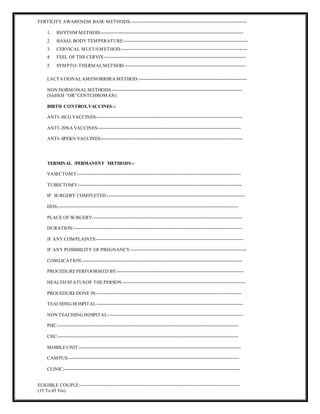 Family planning survey | DOCX