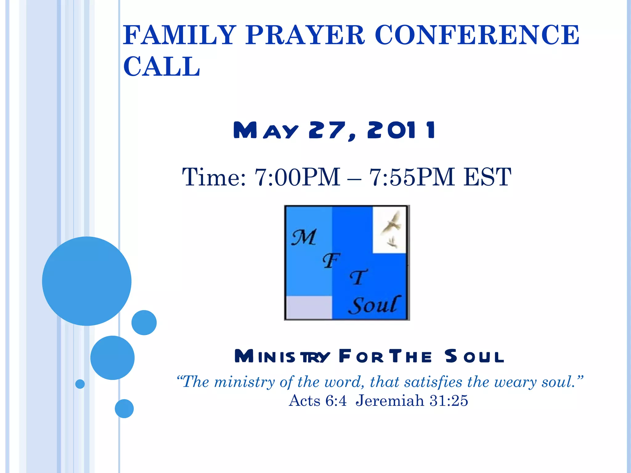 Family prayer conference call | PPT