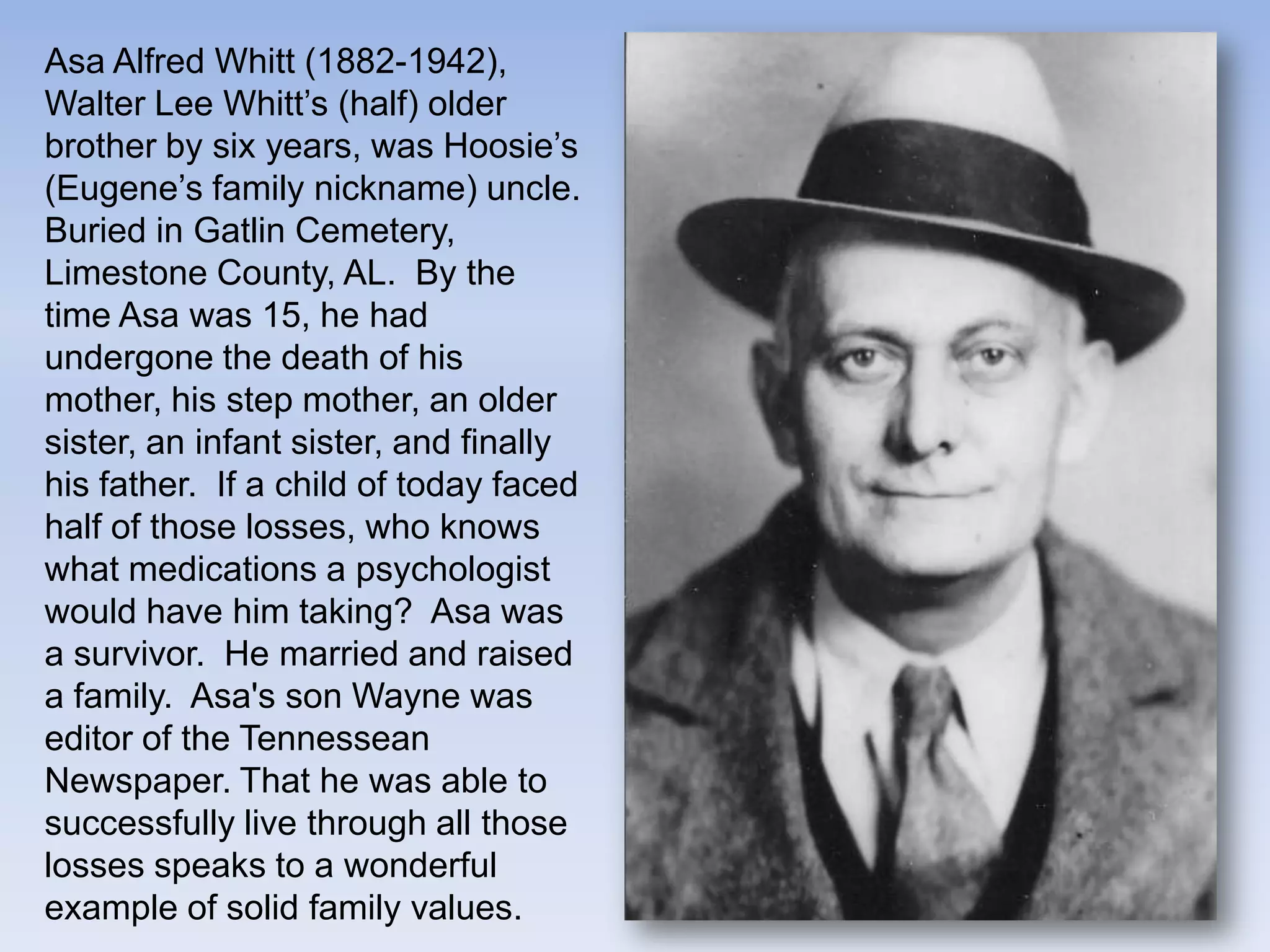 Family project of mary and eugene whitt