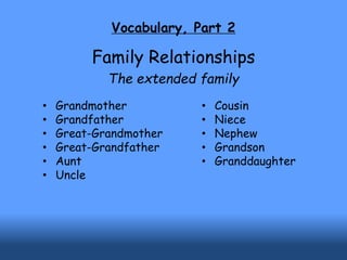 Family relationships | PPT