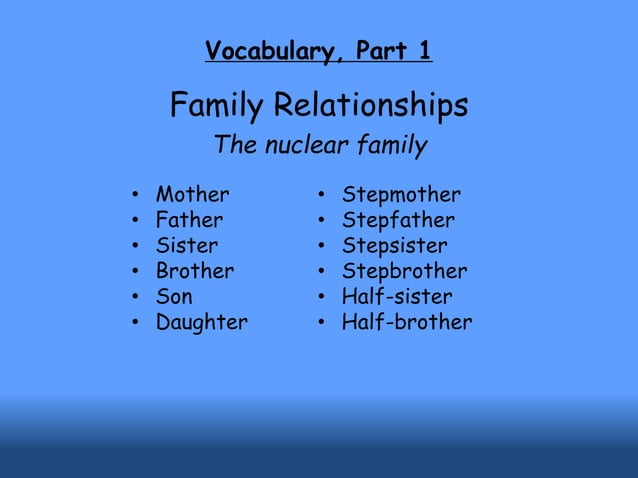 Family relationships | PPT