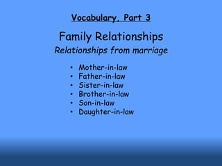 Family relationships | PPT