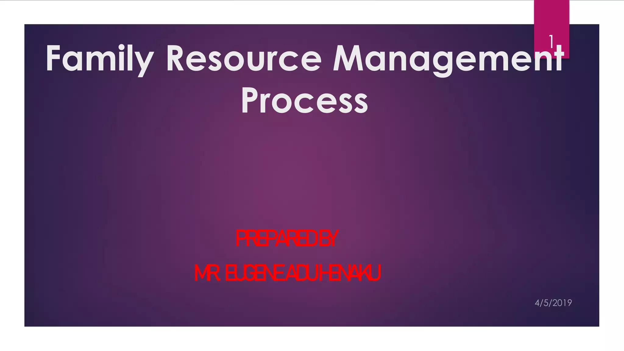 Family Resource Management Process | PDF