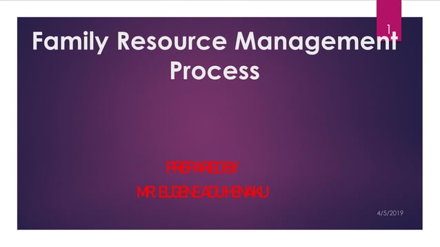 Family Resource Management Process | PDF