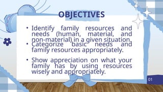 Family Resources week 1 power point presentation | PPTX
