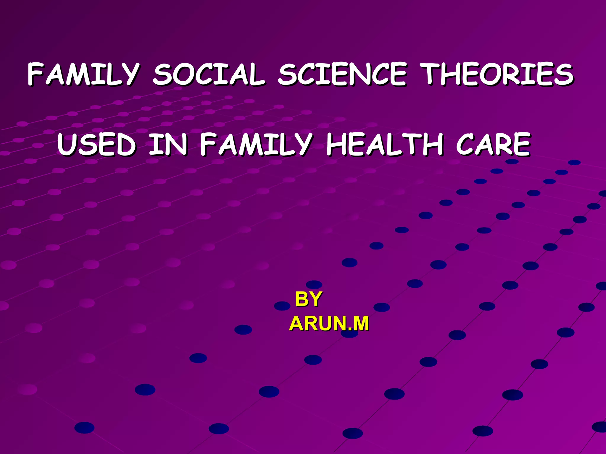 Family social science theories used in family health care | PPT
