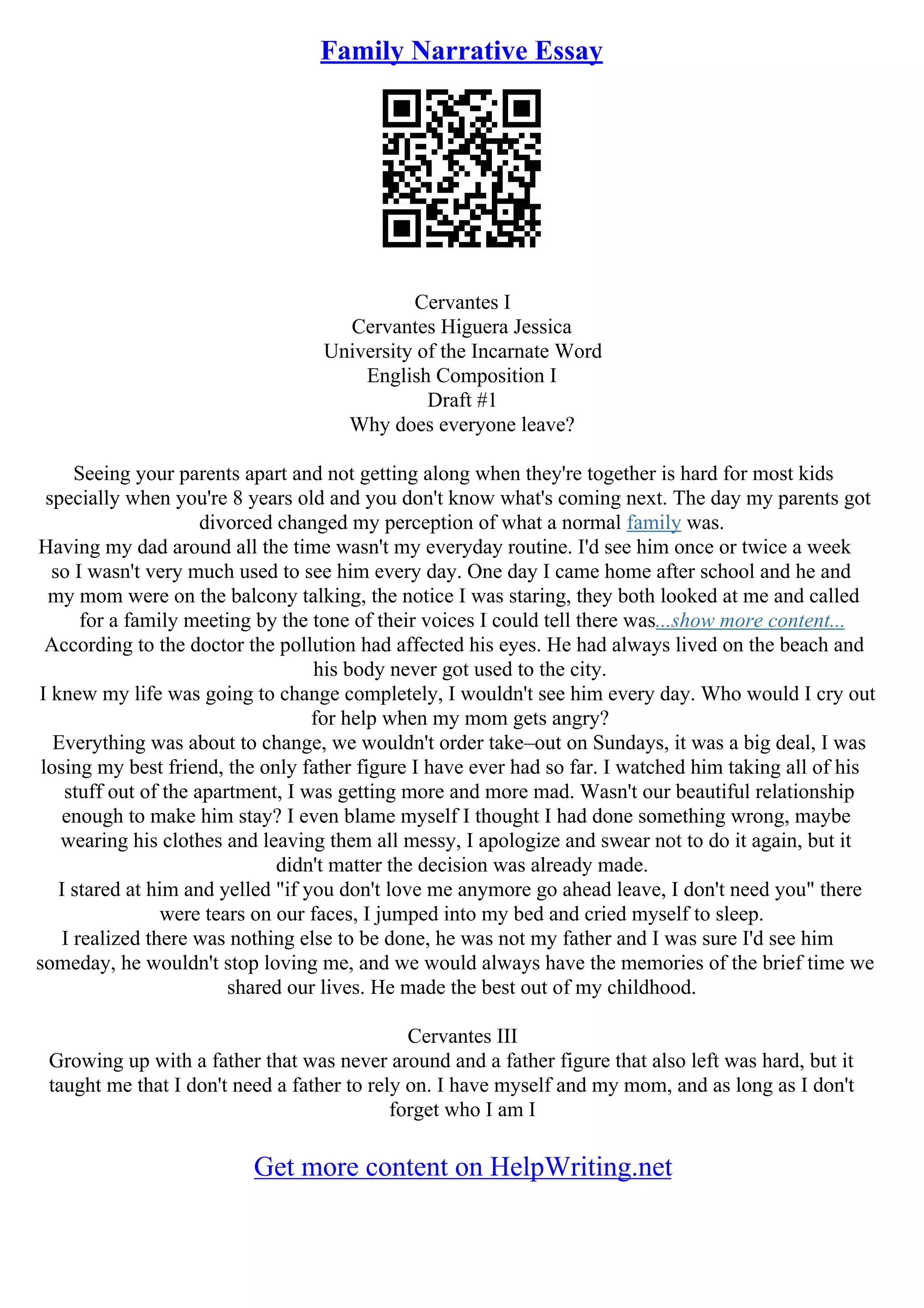 Family Story Essay | PDF