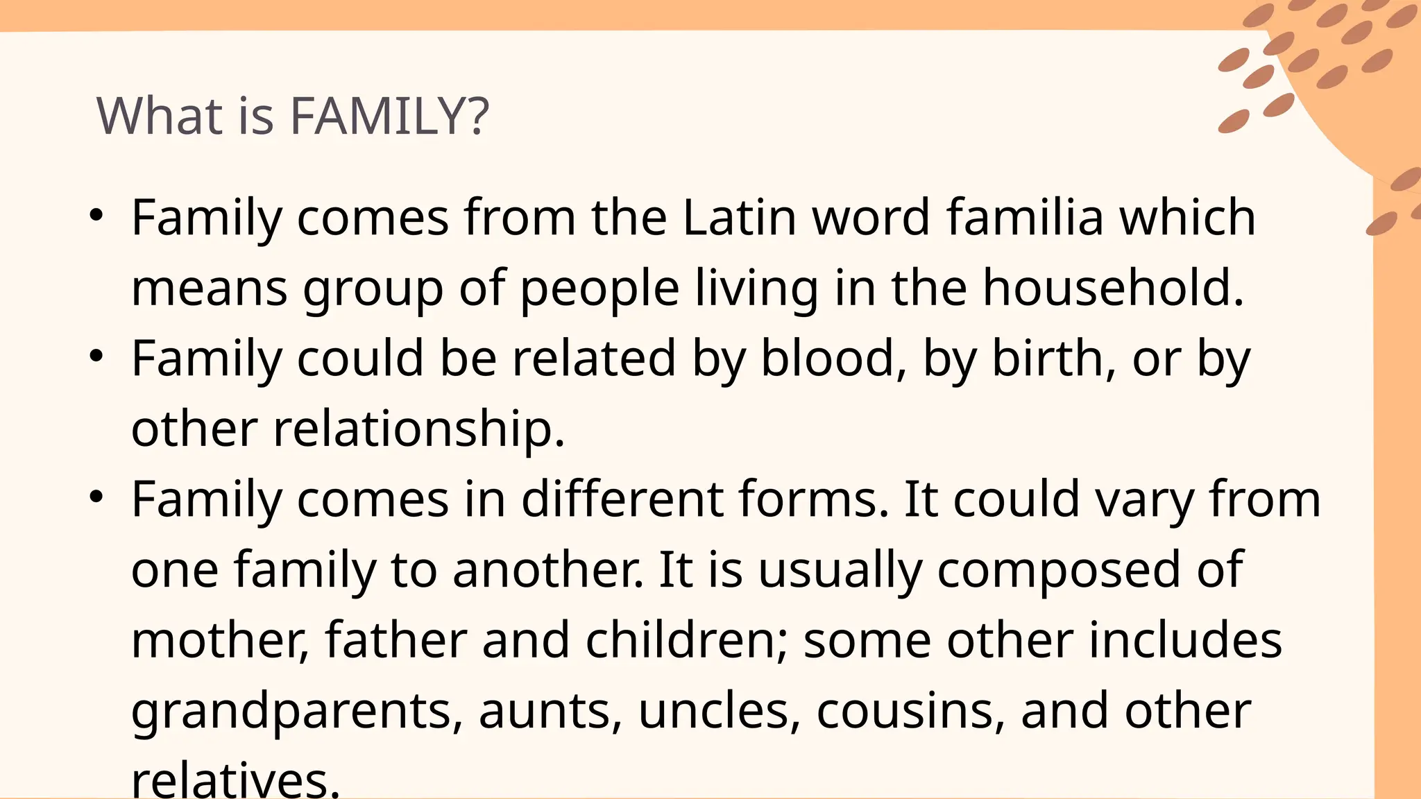 FAMILY STRUCTURES is about the understanding of one's family Tree | PPTX