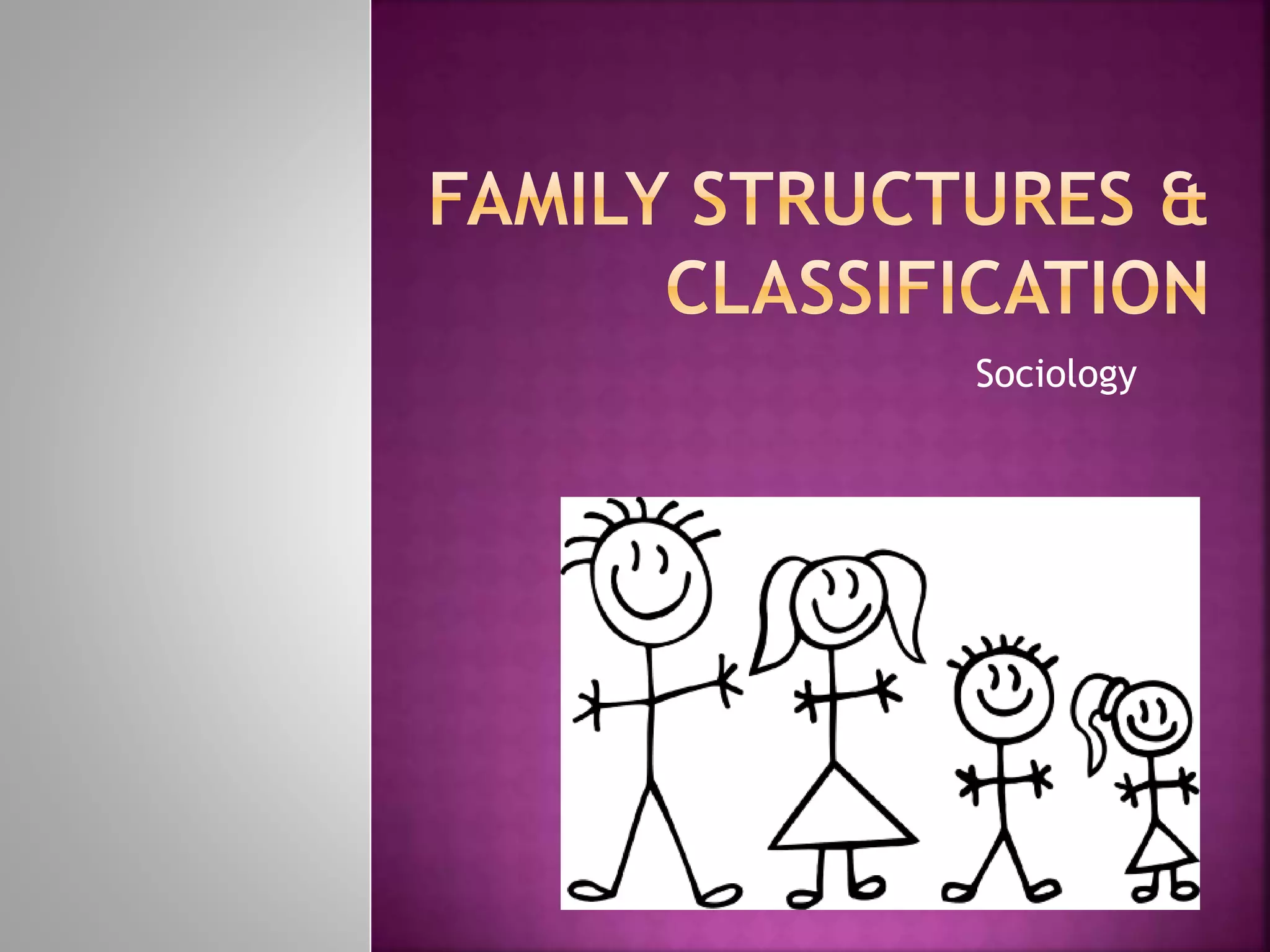 Family structures & Classification (for a Sociology Presentation) | PPTX