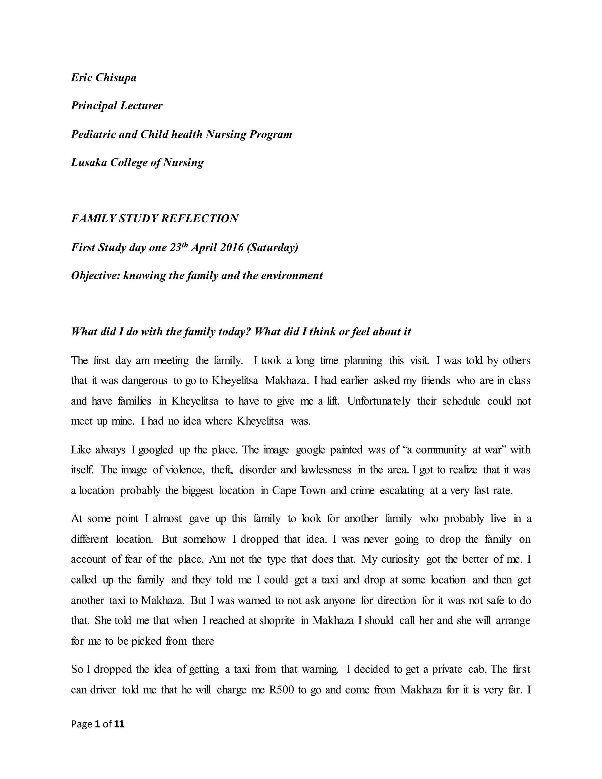 Family study reflections | PDF