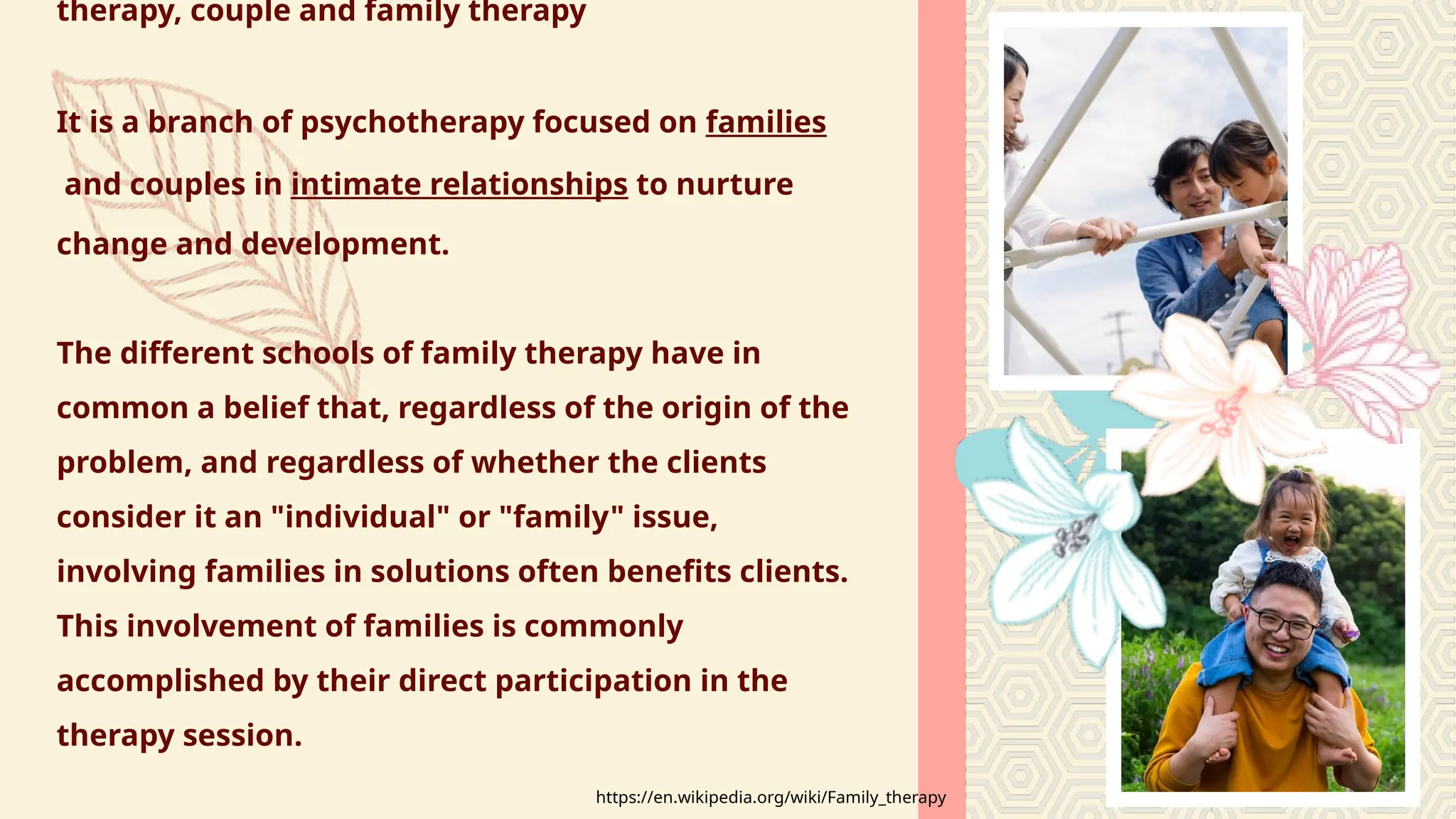Unit 3. Family Therapy: Definition, principles, methods of counselling ...