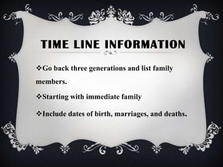Family timeline | PPTX | Genealogy and Ancestry | Hobbies & Interests