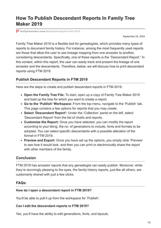 familytreemaker.news-How To Publish Descendant Reports In Family Tree ...