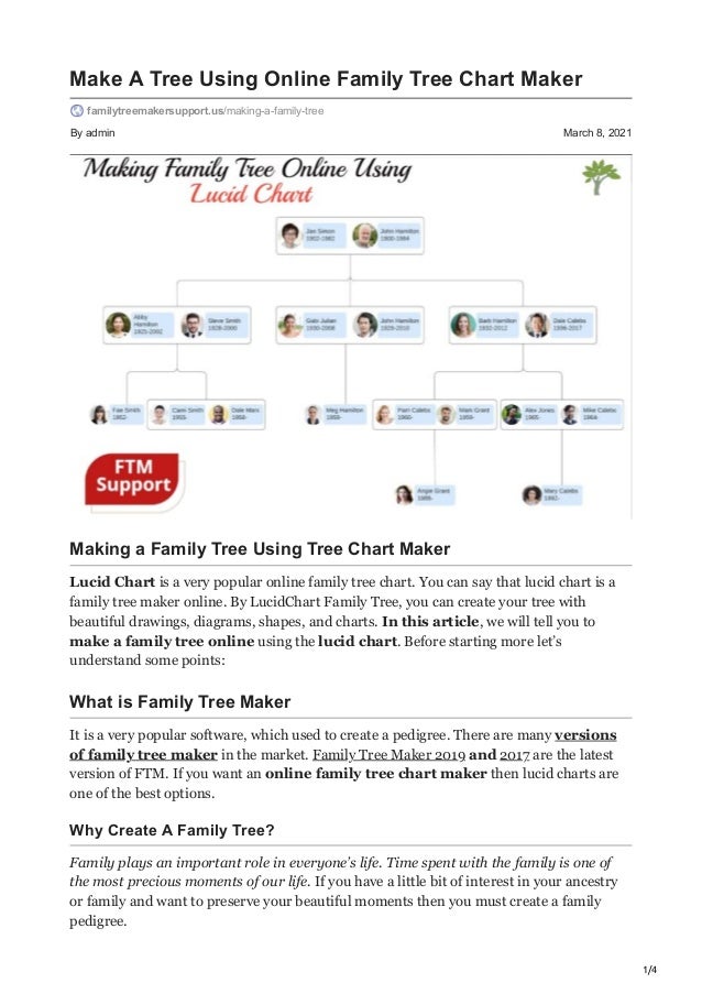Familytreemakersupport.us make a tree using online family tree chart maker