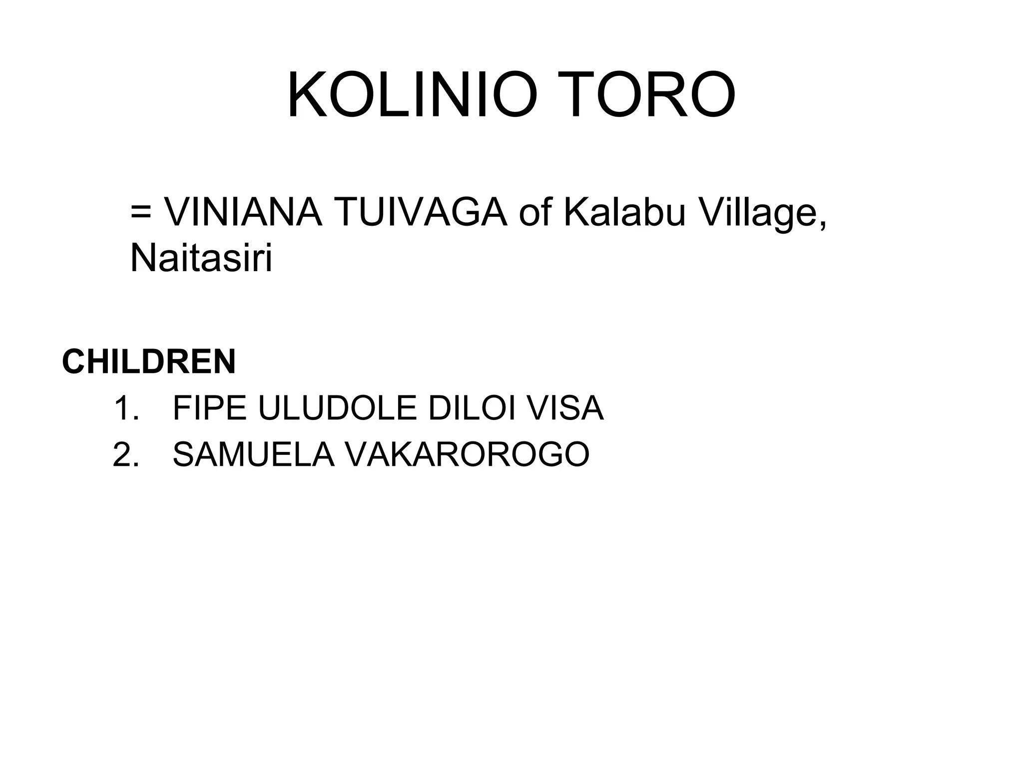Family Tree Mereleba Tuivaga | PPT