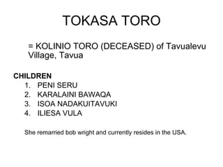 Family Tree Mereleba Tuivaga | PPT