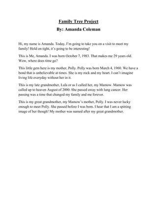 Family tree project | PDF