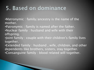 types of family | PPTX