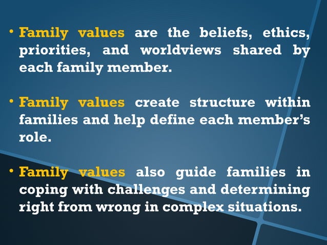 Family Values ppt for social welfare environment | PPTX | Parenting ...