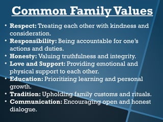 Family Values ppt for social welfare environment | PPTX | Parenting ...