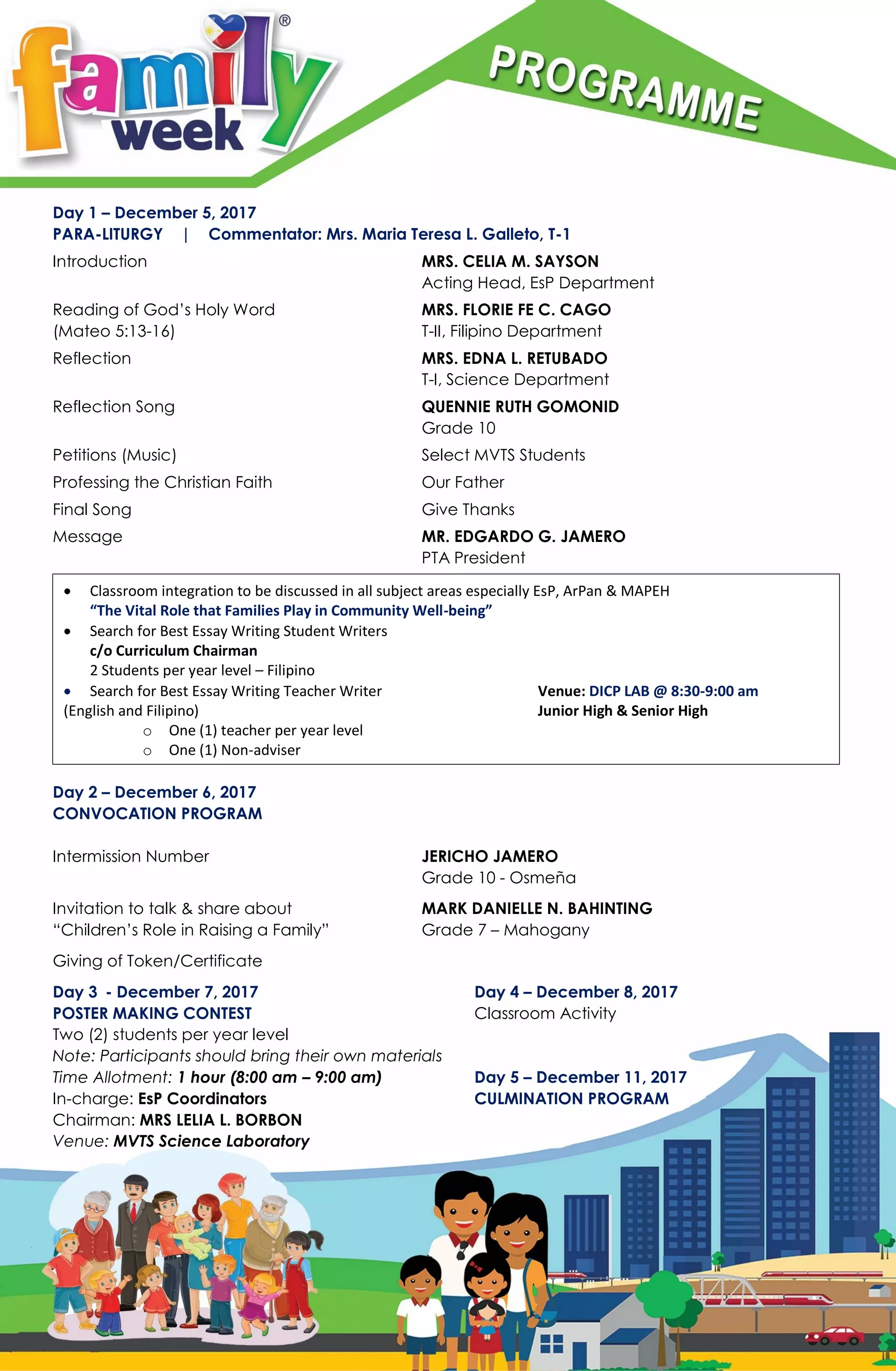 MVTS Family Week | PDF