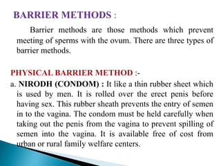 Family welfare and contraceptive methods | PPTX