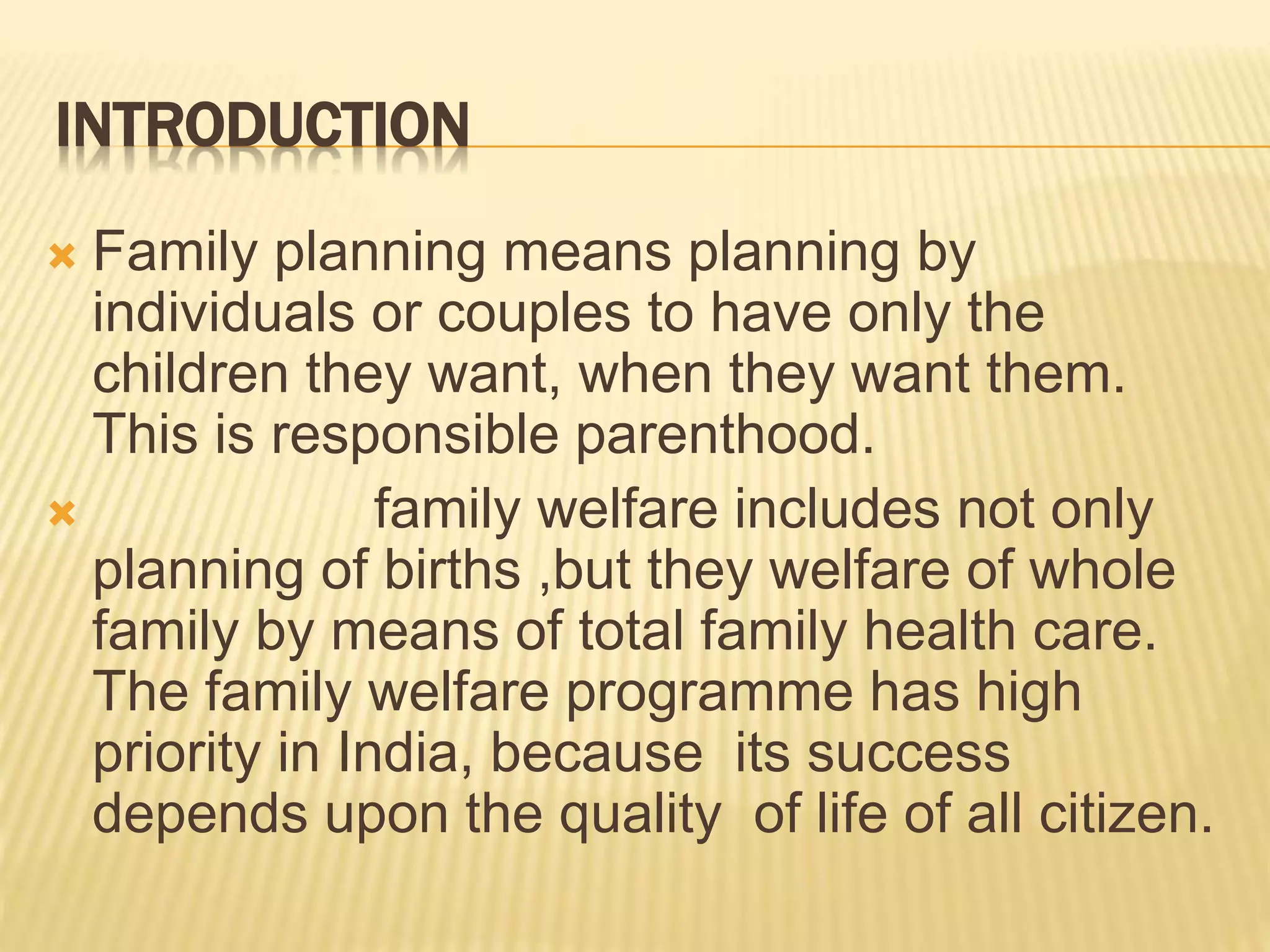 Family welfare programme | PPTX