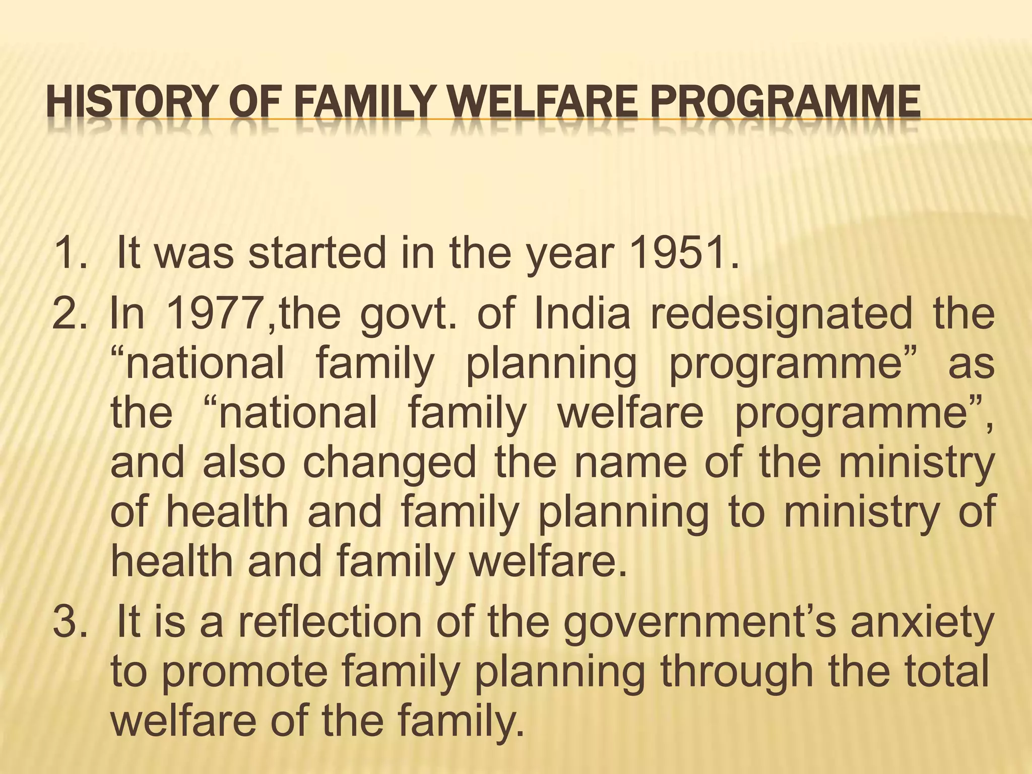 Family welfare programme | PPTX