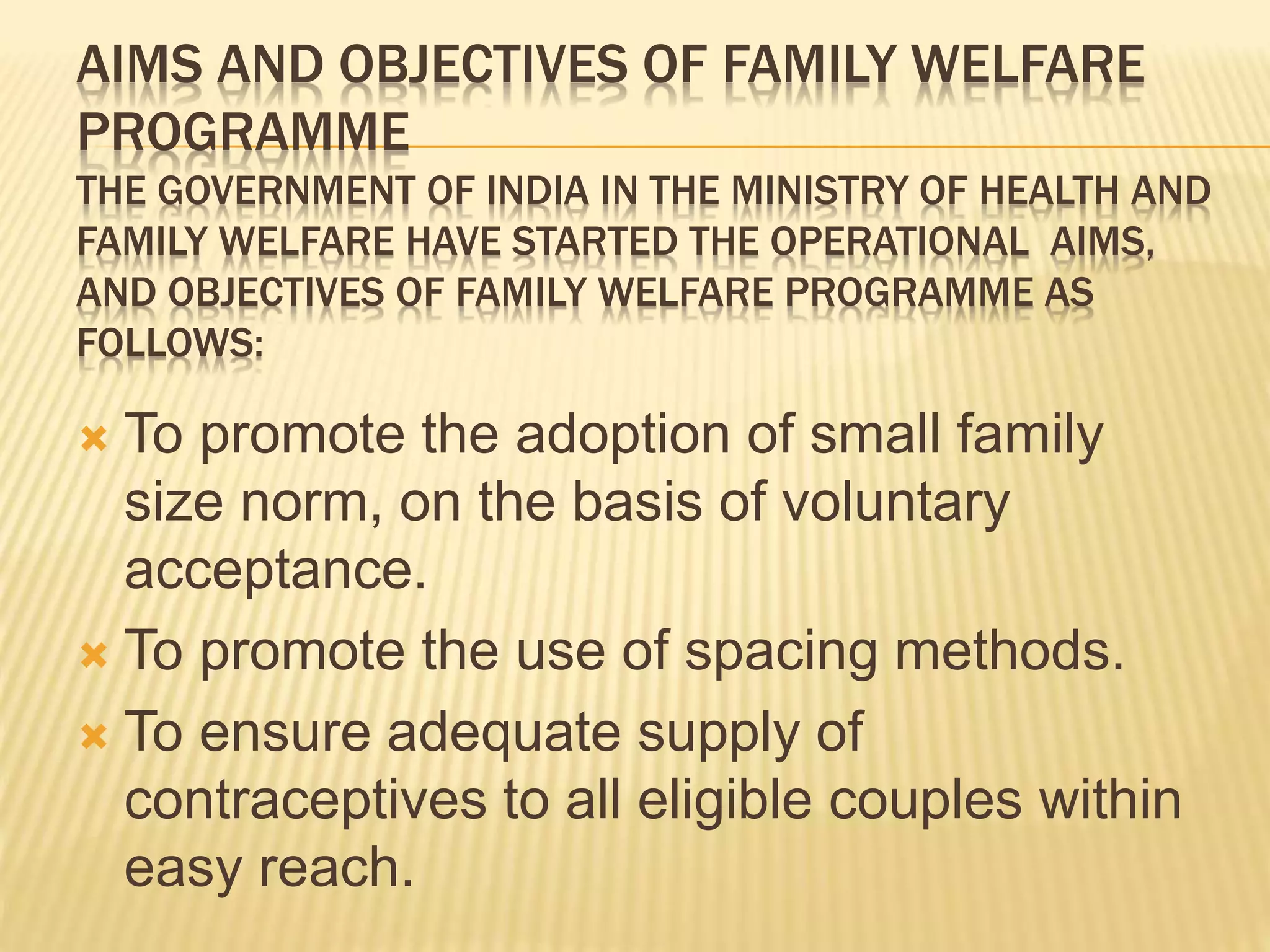 Family welfare programme | PPTX