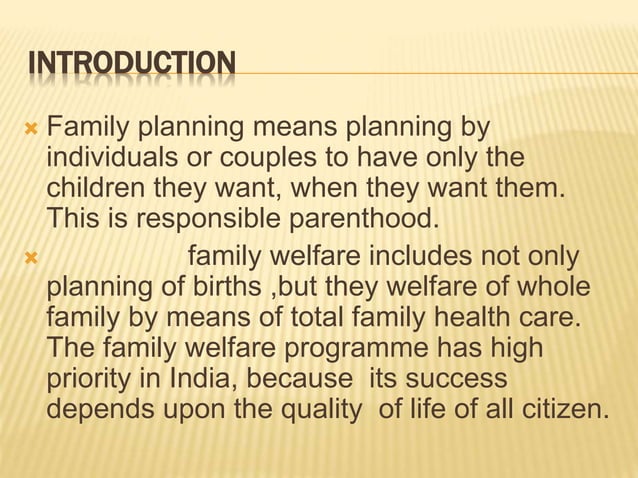 Family welfare programme | PPTX