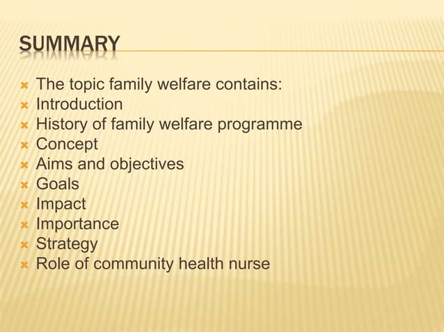 Family welfare programme | PPTX