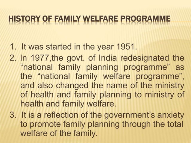 Family welfare programme | PPTX
