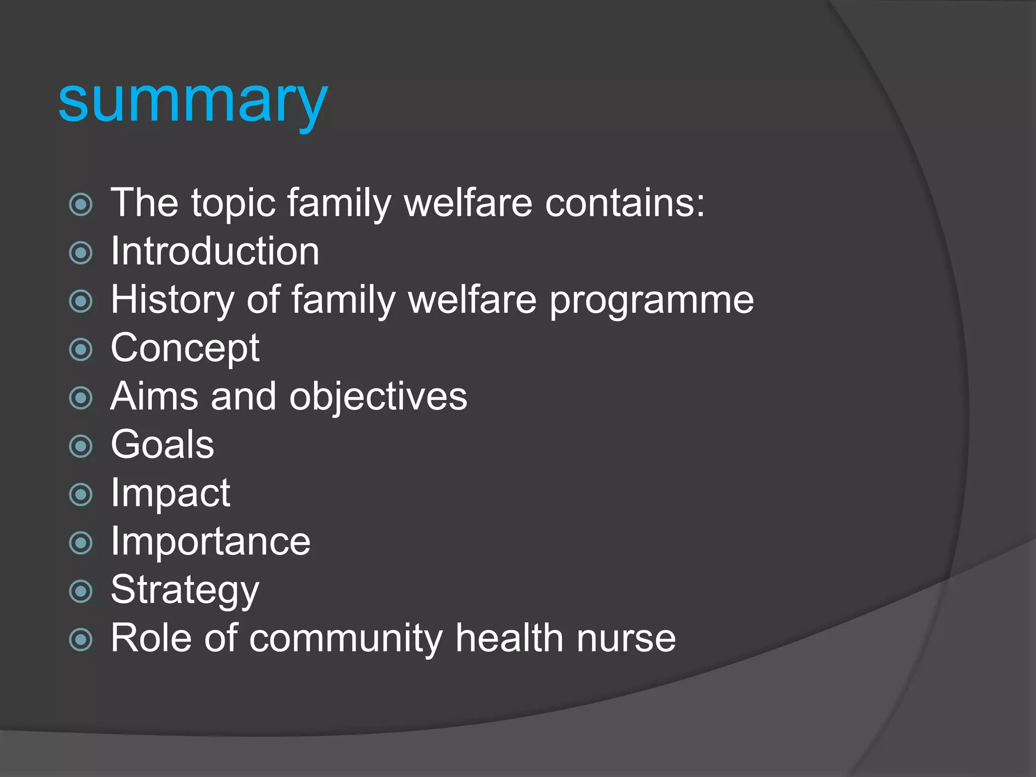 Family welfare programme | PPTX