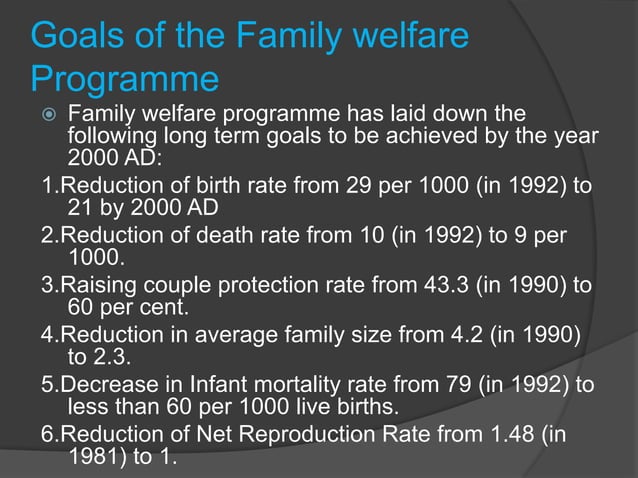 Family welfare programme | PPTX | Birth Control | Reproductive Health