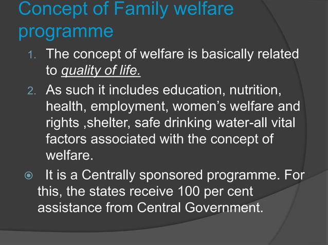 Family welfare programme | PPTX | Birth Control | Reproductive Health