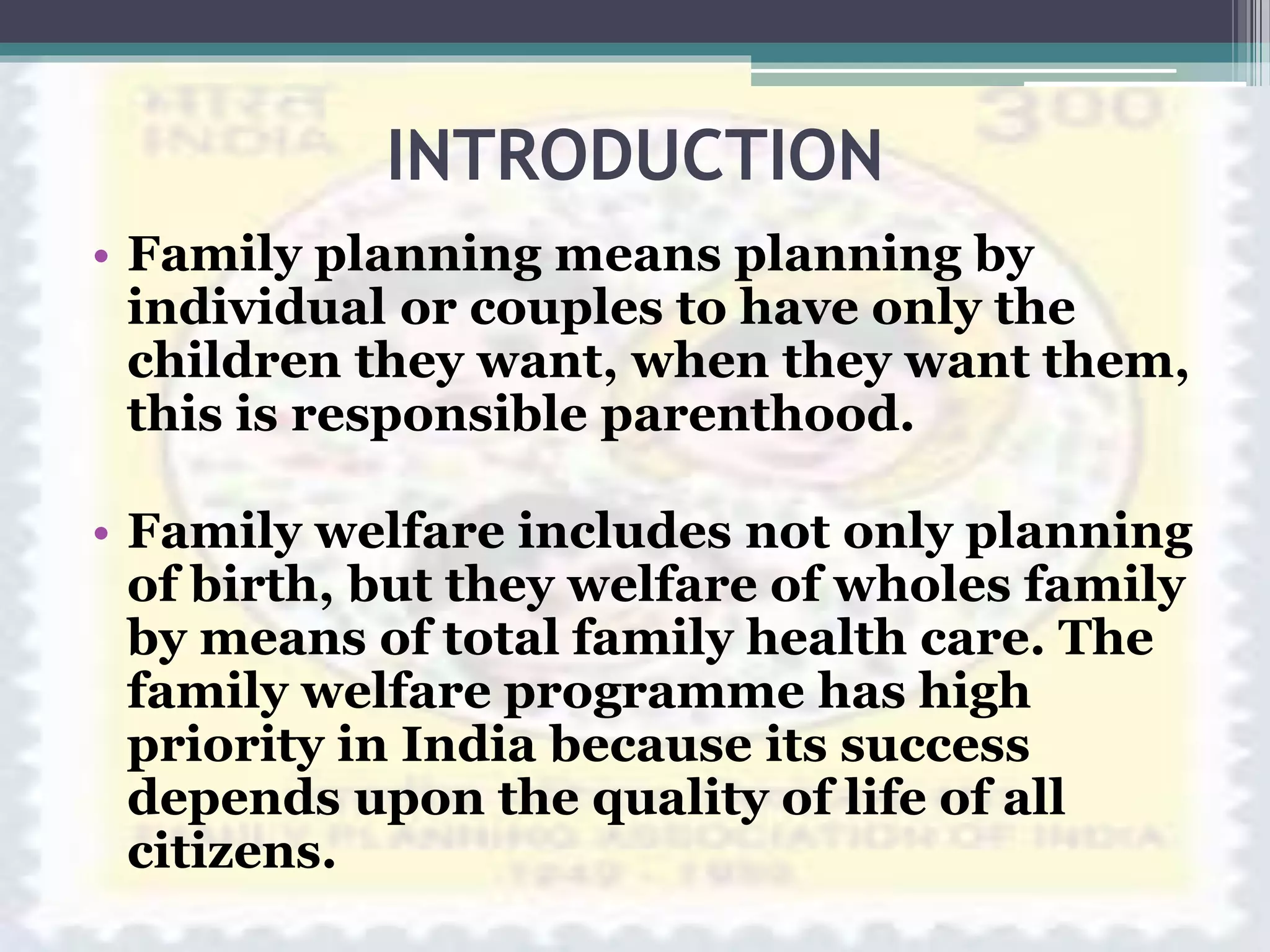 Family welfare programme | PPTX
