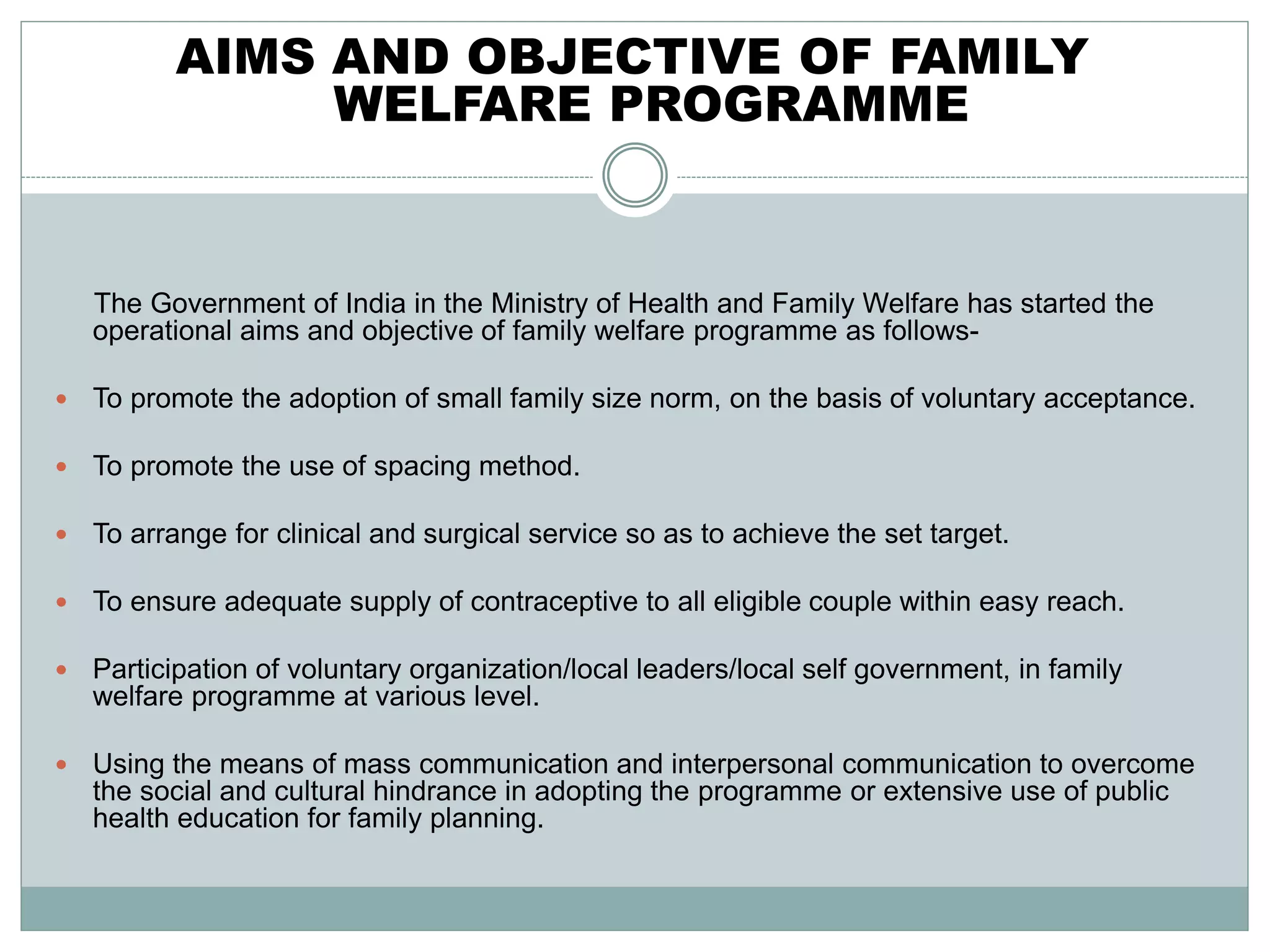 Family welfare programme | PPTX