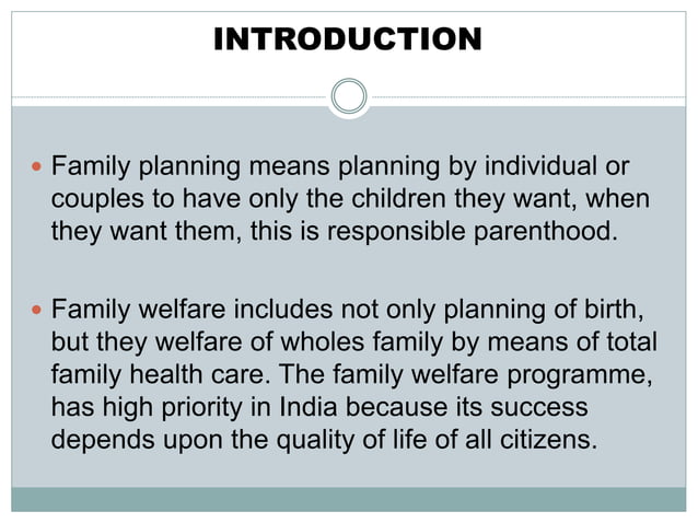 Family welfare programme | PPTX