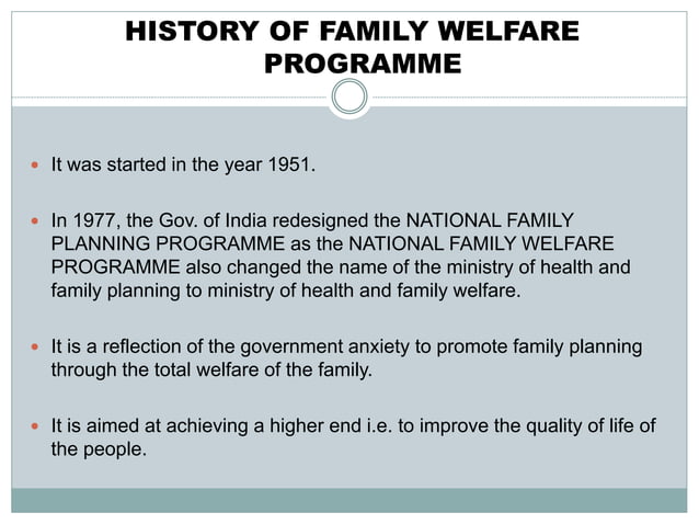 Family welfare programme | PPTX