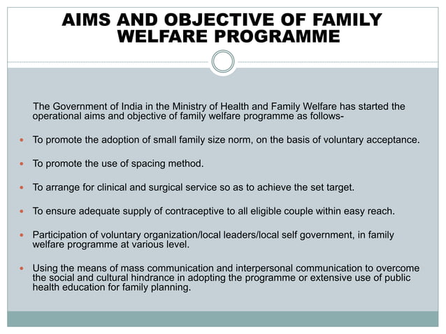 Family welfare programme | PPTX