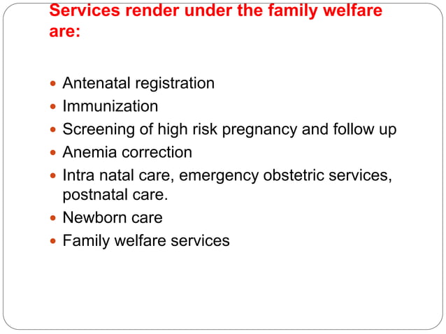 Family welfare services | PPTX