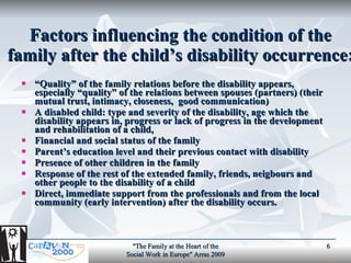 Family with a disabled child 2009 | PPT | Physical Therapy | Wellness