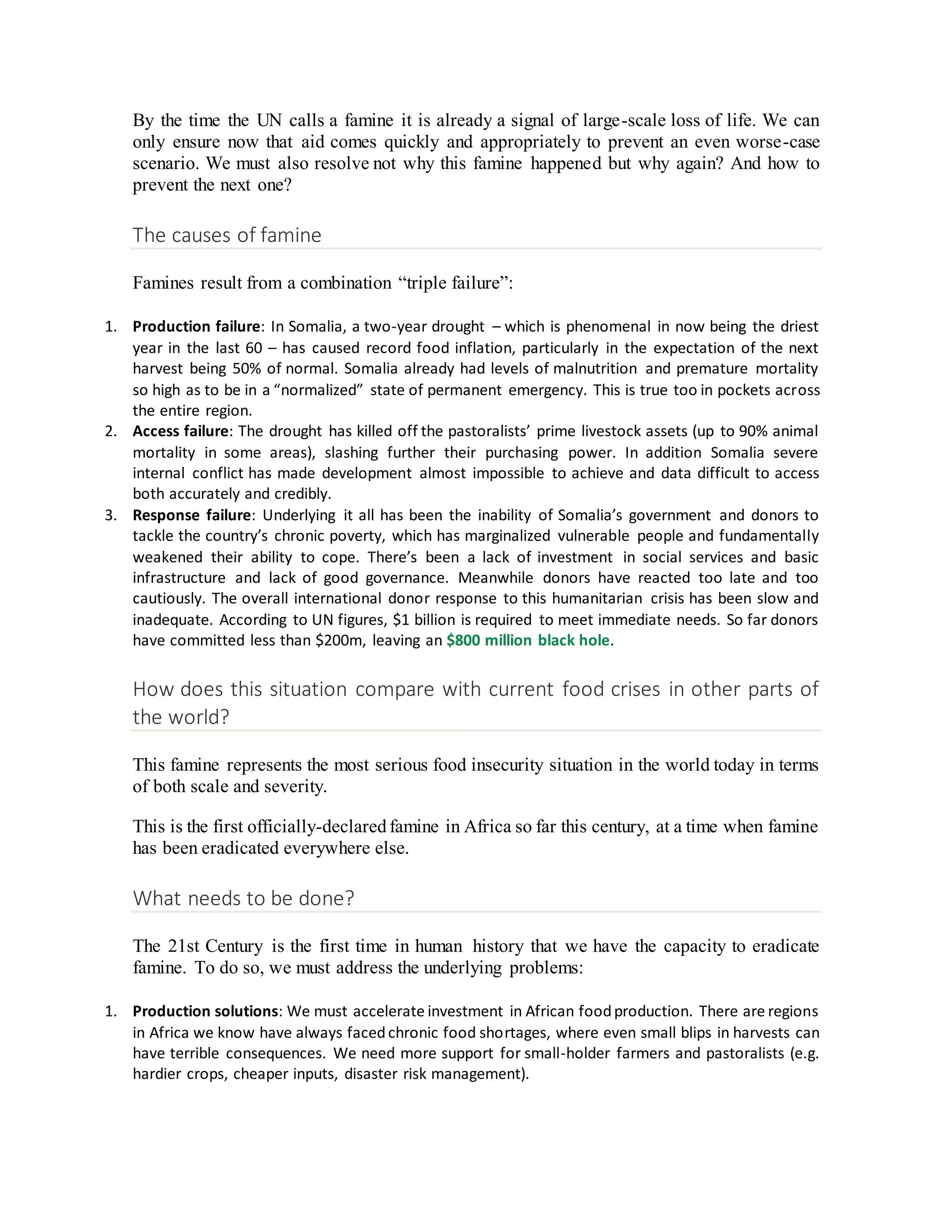 Famine in somalia | PDF | Agriculture | Industries