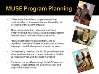 MUSE Program: Museum Outreach | PPT