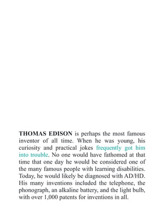 11 Famous People Who Succeeded in Spite of Learning Disability or ADHD ...