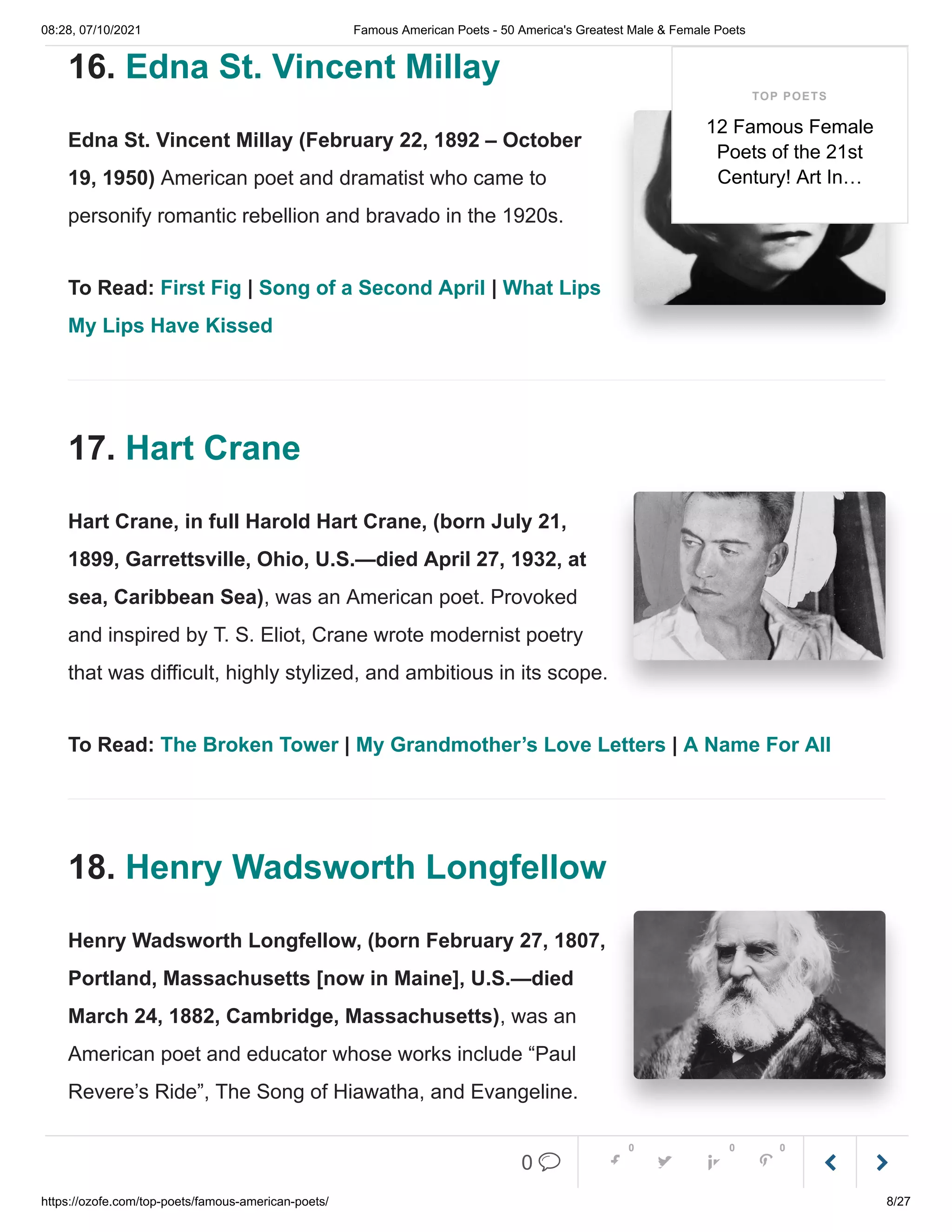 50 america's greatest male and female poets | PDF