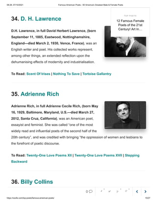 50 america's greatest male and female poets | PDF