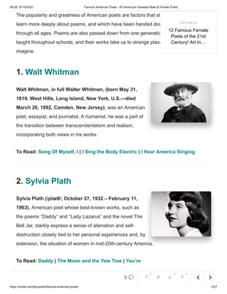 50 america's greatest male and female poets | PDF